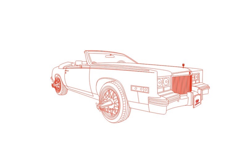 Classic Cadillac Convertible Vector Line Art (digital Files) - Etsy