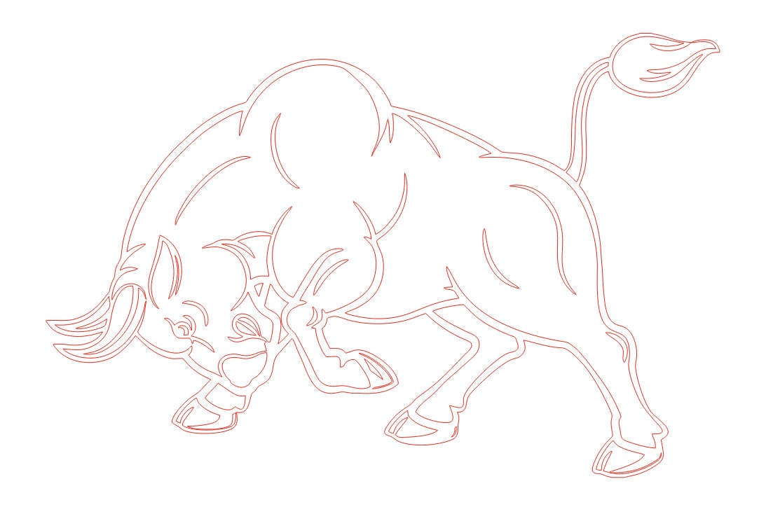 Bull, Vector Line Drawing Illustration, AI, Cdr, Dxf, Eps, Pdf Vector ...