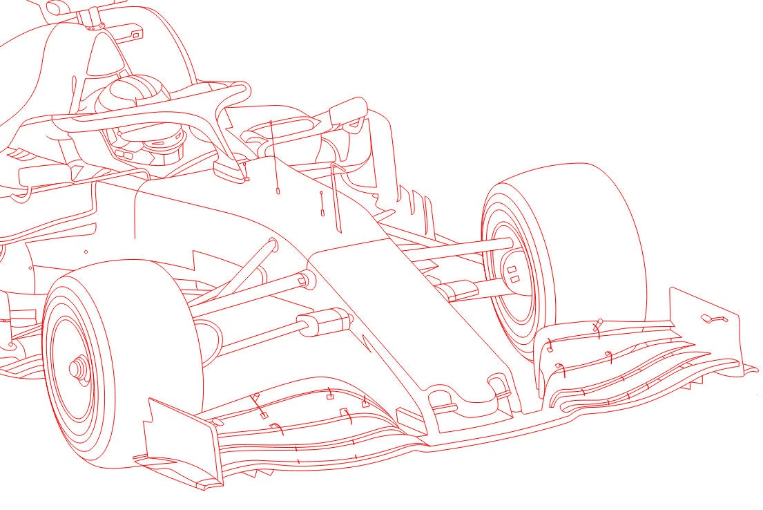 Formula Car, Vector Line Drawing Illustration, AI, Cdr, Dxf, Eps, Pdf ...