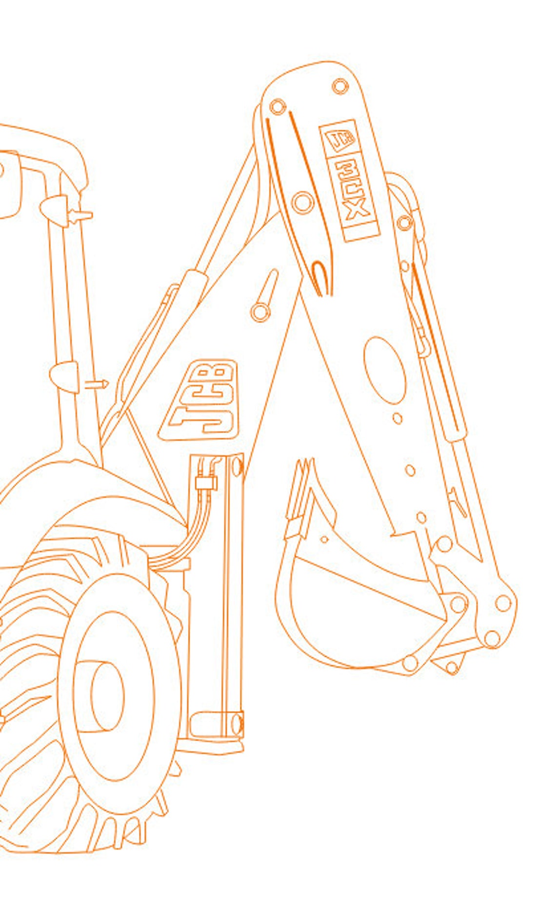 Excavator Vector Line Drawing Illustration, AI, CDR, DXF, Eps, Pdf ...