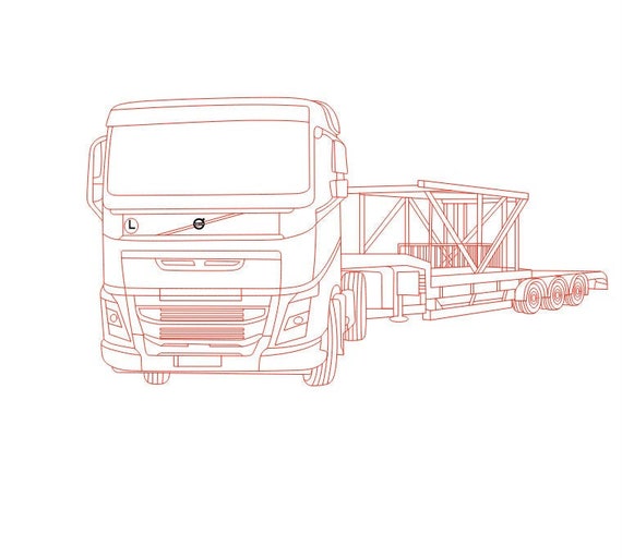 Truck Vector line drawing illustration AI Cdr Dxf eps | Etsy