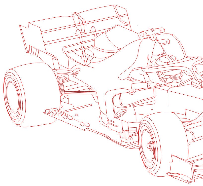 Formula Car, Vector Line Drawing Illustration, AI, Cdr, Dxf, Eps, Pdf ...