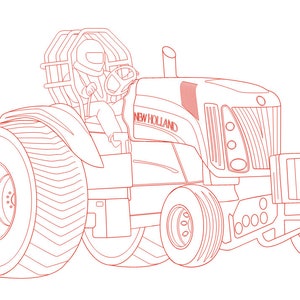 Tractor Pulling, 3 Pcs of Power Pulling, Vector Line Drawing AI, Cdr ...
