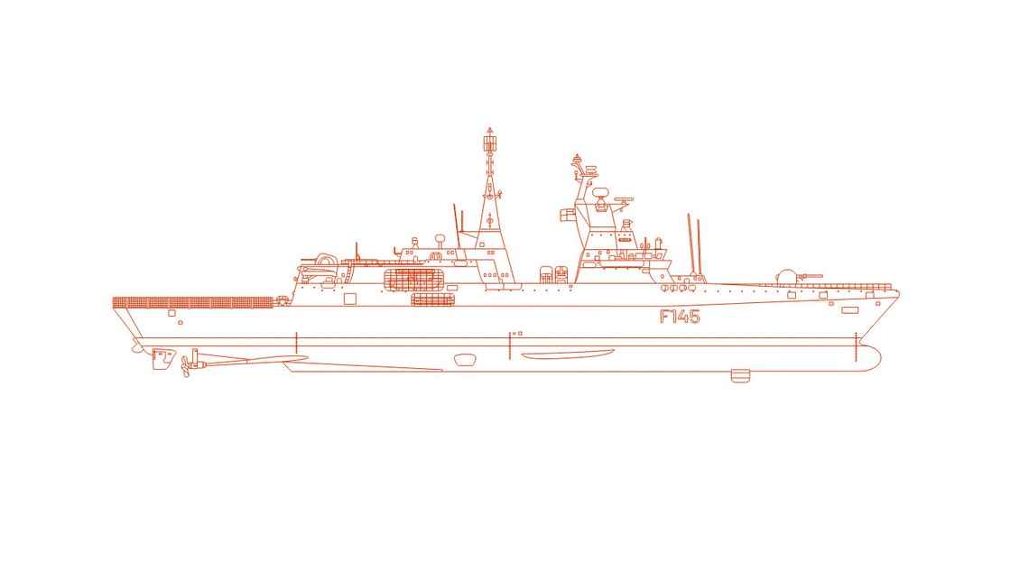 2 Ships, Vector Line Drawing Illustration, AI, Cdr, Dxf, Eps, Pdf ...