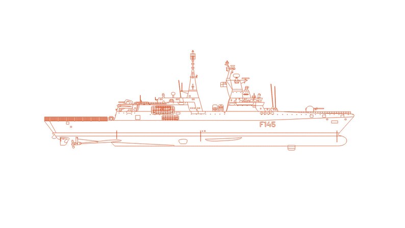 2 Ships, Vector Line Drawing Illustration, AI, Cdr, Dxf, Eps, Pdf ...