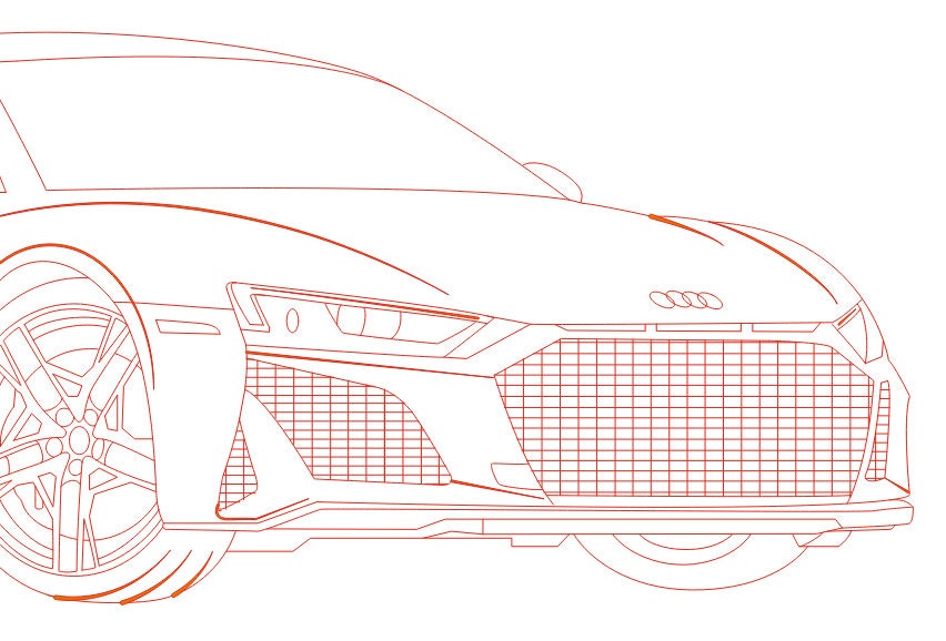 Car Digital, Vector Line Drawing Illustration, AI, CDR, DXF, Eps, Pdf ...