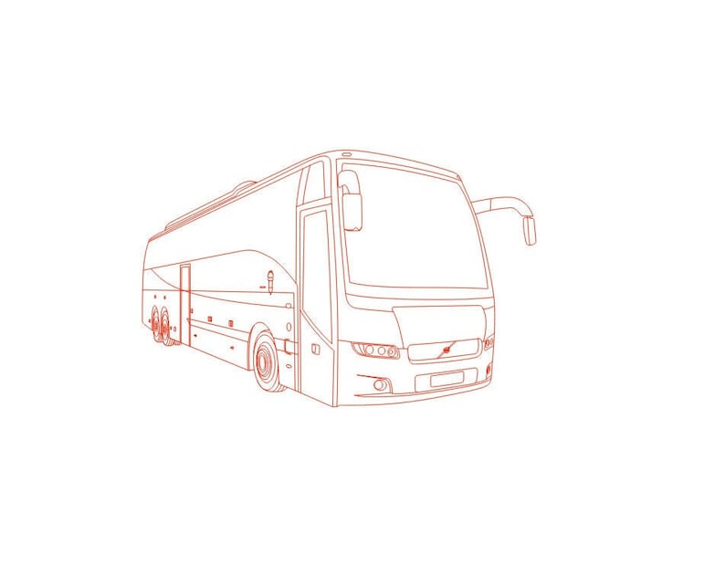 Coach Bus, Vector Line Drawing Illustration, AI, Cdr, Dxf, Eps, Pdf ...