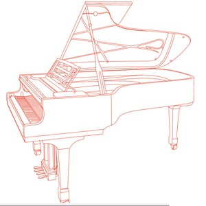 Piano Vector Line Art Illustration (digital Files) - Etsy