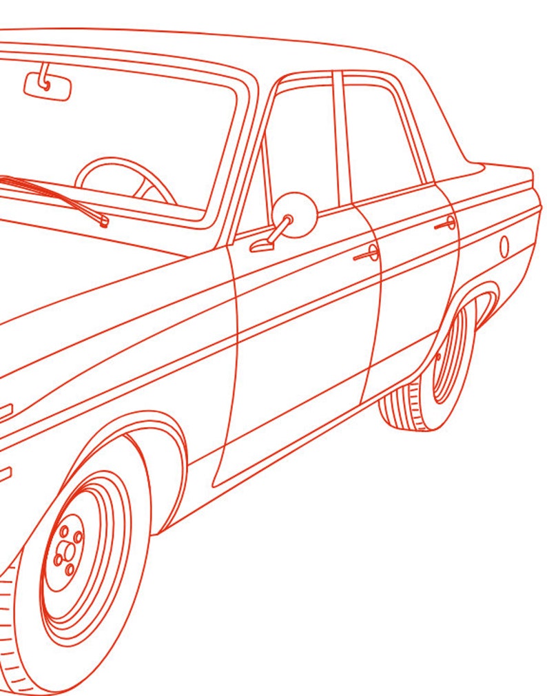 Vintage Car Line Drawing Illustration, AI, CDR, DXF, Eps, Pdf Vector ...