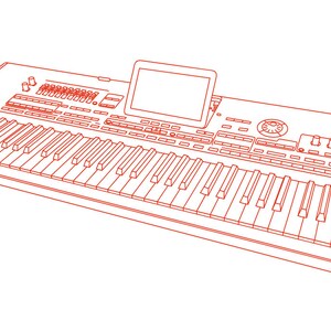 Synthesizer, Vector Line Drawing Illustration, AI, Cdr, Dxf, Eps, Pdf ...