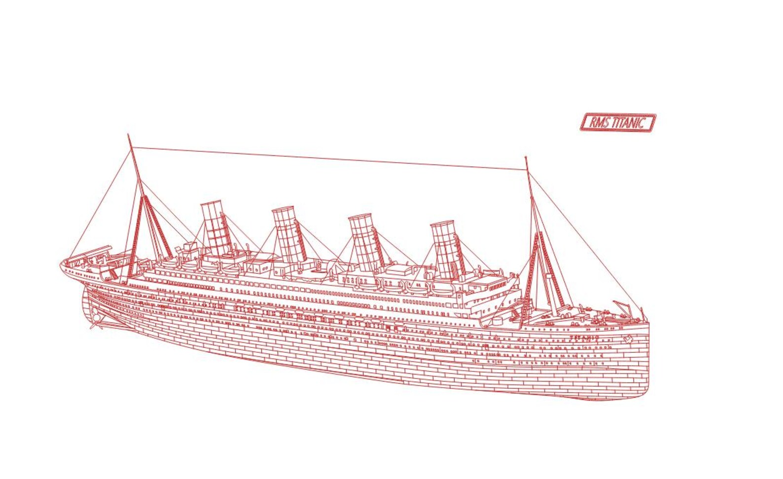 Titanic Vector, Vector Line Drawing Illustration, AI, Cdr, Dxf, Eps ...