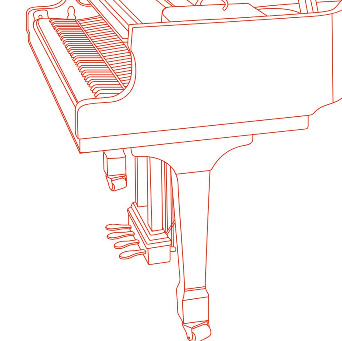 Piano Vector Line Art Illustration (digital Files) - Etsy