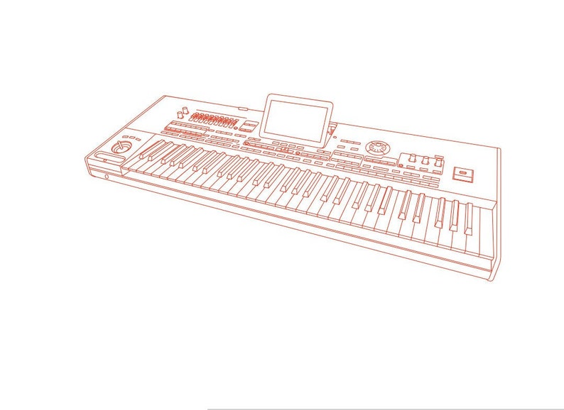 Synthesizer, Vector Line Drawing Illustration, AI, Cdr, Dxf, Eps, Pdf ...