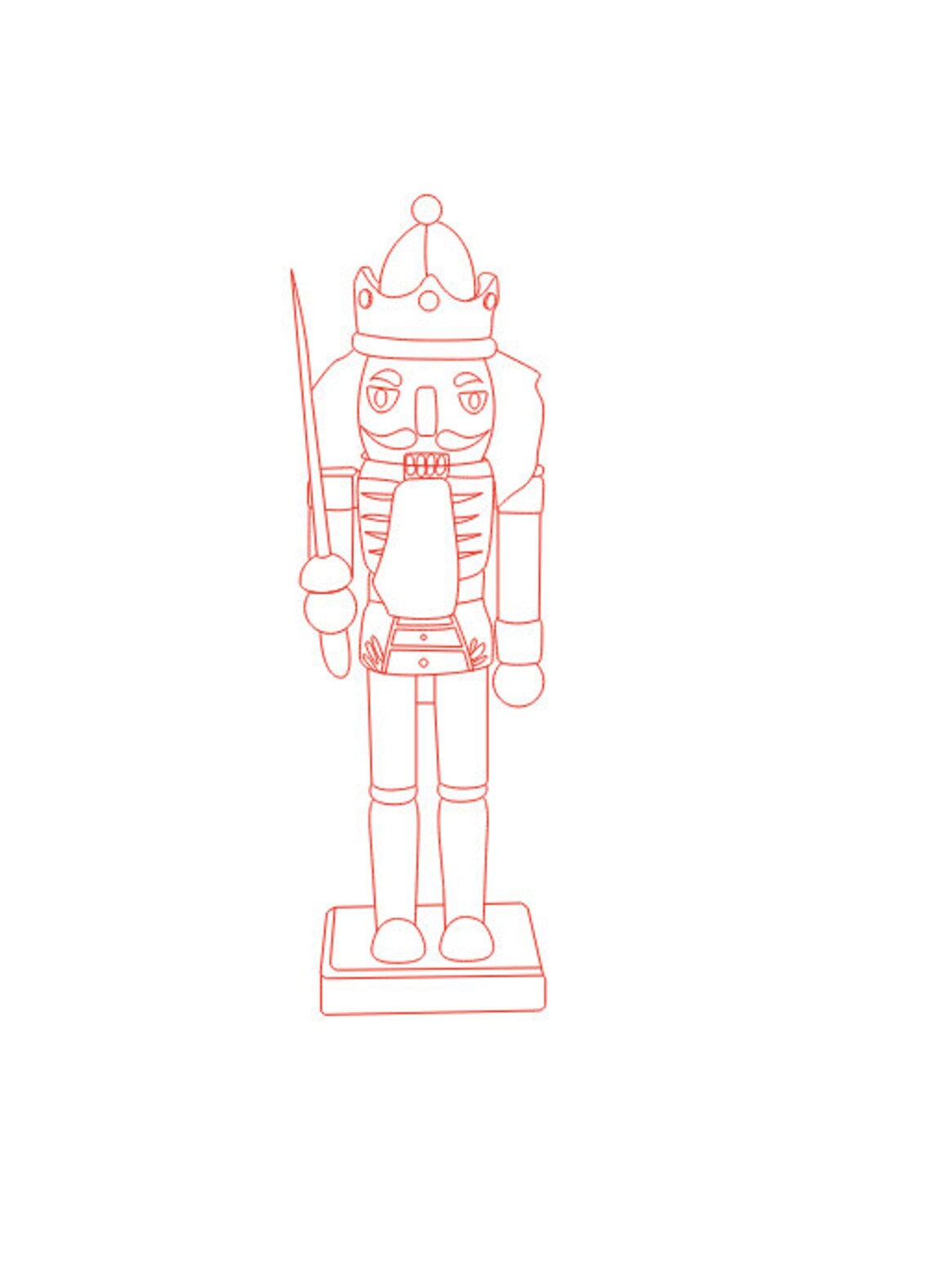 The Nutcracker, Vector Line Drawing Illustration, AI, Cdr, Dxf, Eps ...