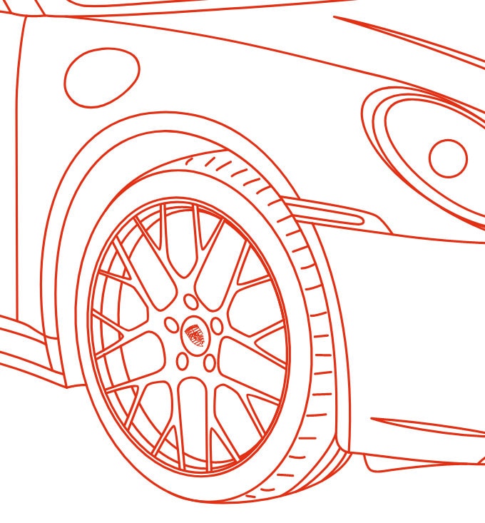 Digital Car, Vector Line Drawing Illustration, AI, CDR, DXF, Eps, Pdf ...