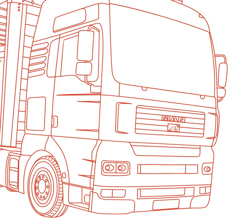 Truck, Vector Line Drawing Illustration, AI, Cdr, Dxf, Eps, Pdf Vector ...