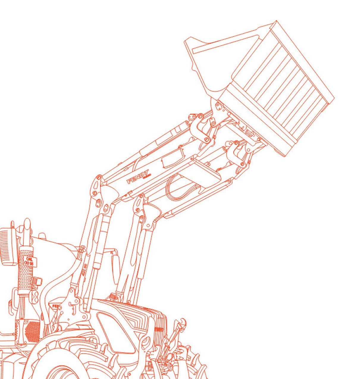 Excavator, Vector Line Drawing Illustration, AI, CDR, DXF, Eps, Pdf ...