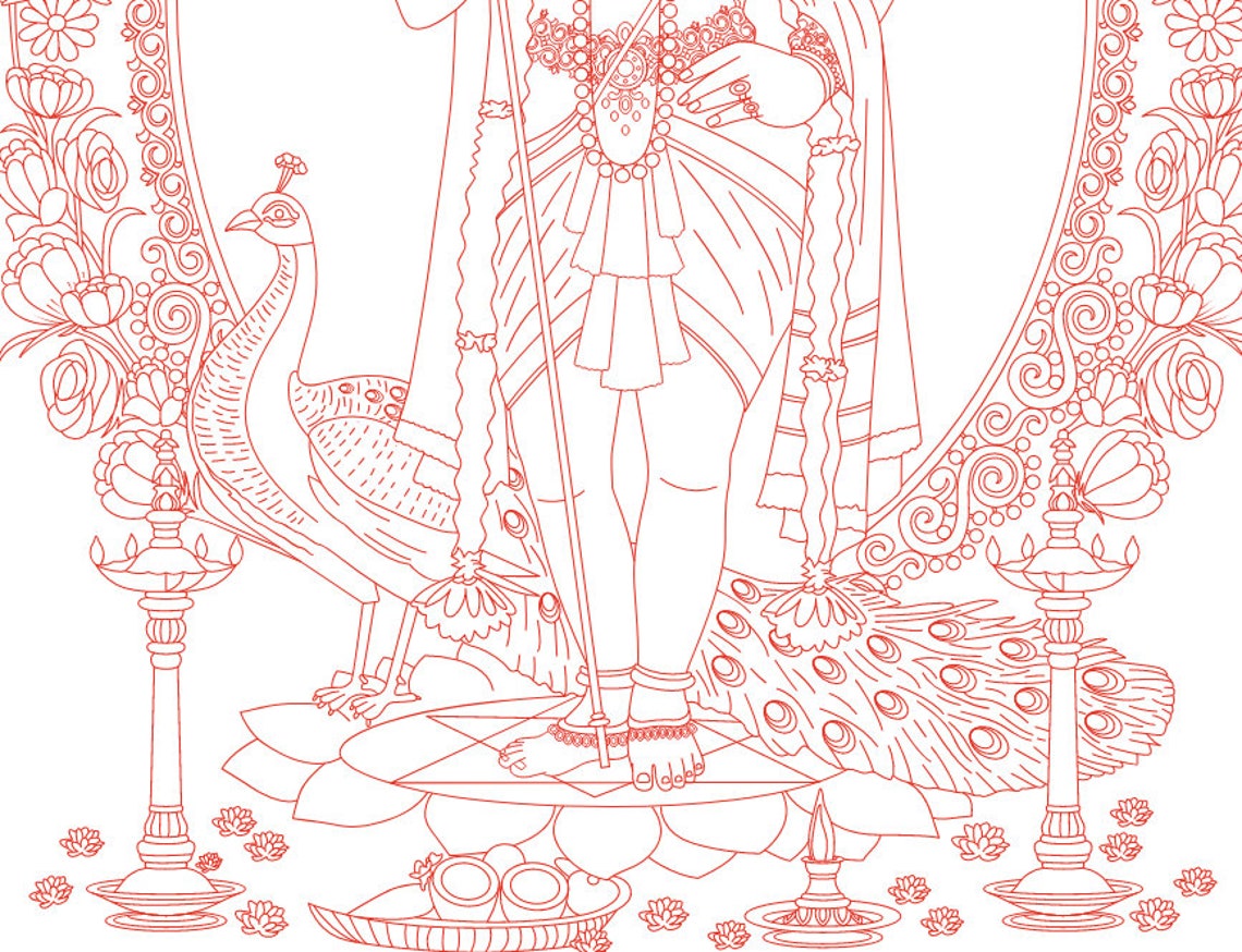 Murugan Sami Vector Line Art Illustration, Laser Engraving (digital ...