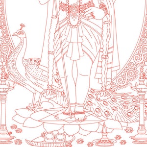 Murugan Sami Vector Line Art Illustration, Laser Engraving (digital ...
