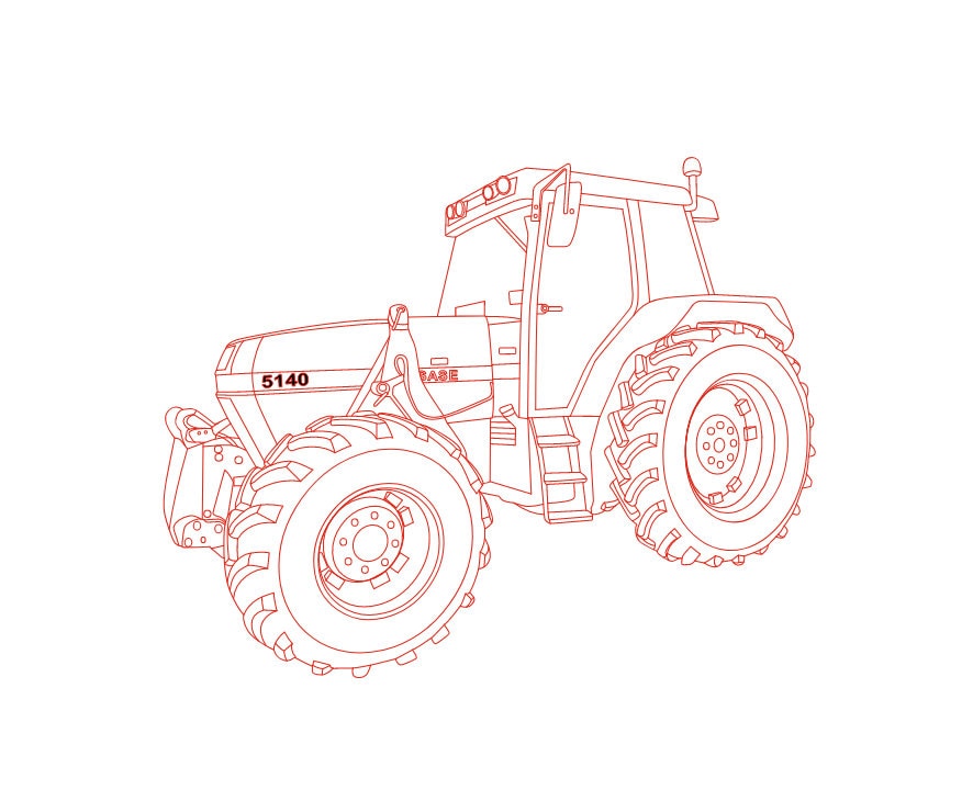 Tractor, Vector Line Drawing Illustration, AI, Cdr, Dxf, Eps, Pdf ...