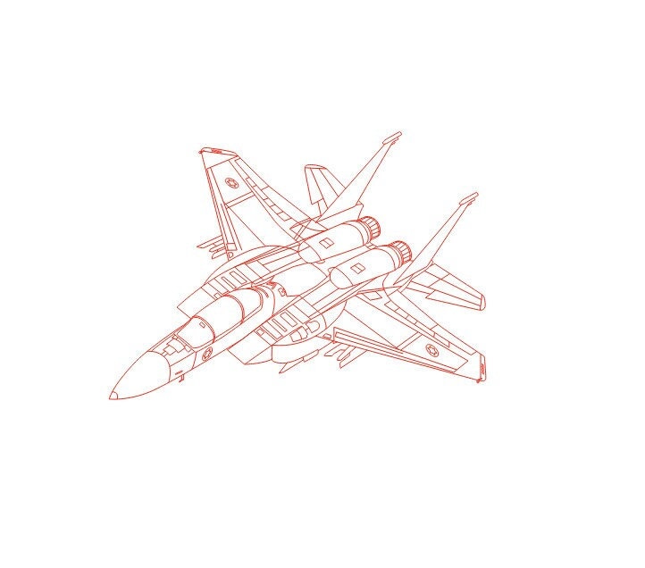 Fighter Aircraft, Military Plane, Vector Line Drawing AI, Cdr, Dxf, Eps, Pdf Vector Files, F 15 ...