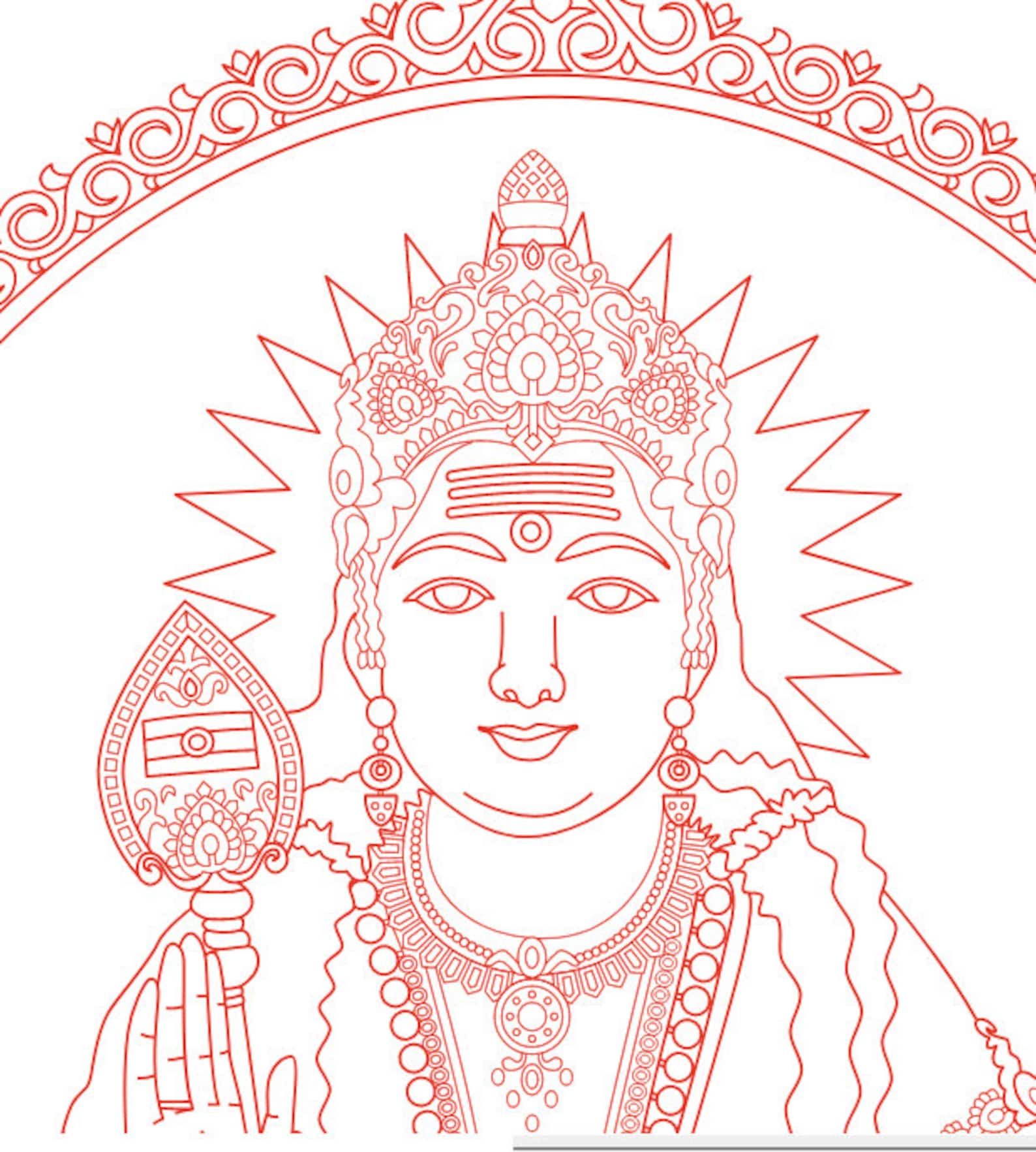 Murugan Sami, Vector Line Drawing Illustration, AI, Cdr, Dxf, Eps, Pdf ...