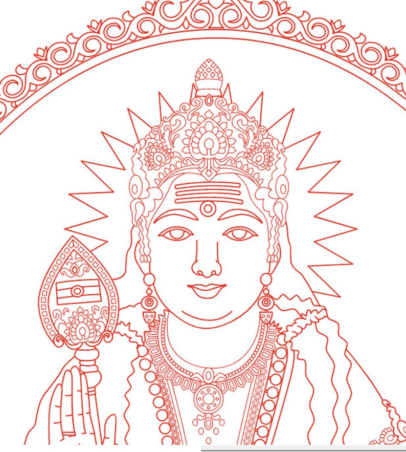 Murugan Sami Vector Line Art Illustration, Laser Engraving (digital ...