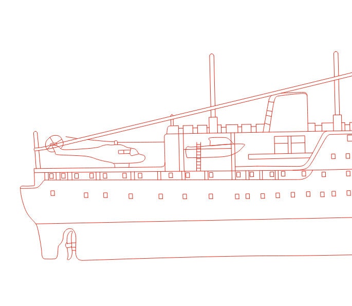Ship, Vector Line Drawing Illustration, AI, Cdr, Dxf, Eps, Pdf Vector ...