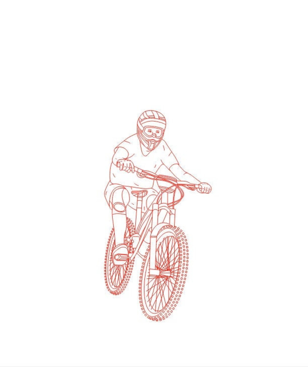 Cyclist, Vector Line Drawing Illustration, AI, Cdr, Dxf, Eps, Pdf ...
