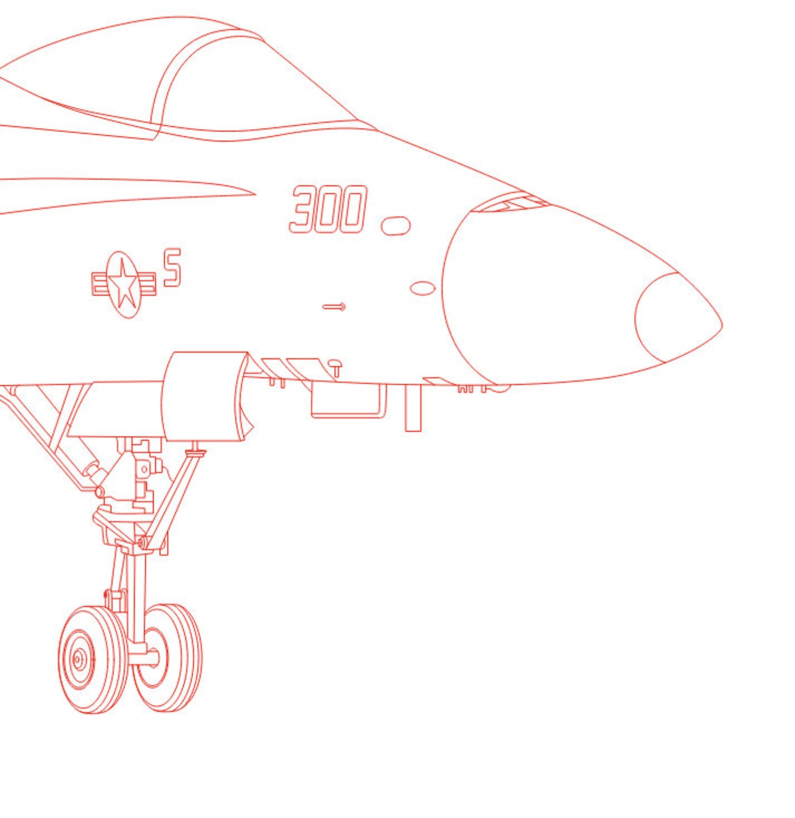 Military Plane, Vector Line Drawing Illustration, AI, Cdr, Dxf, Eps ...