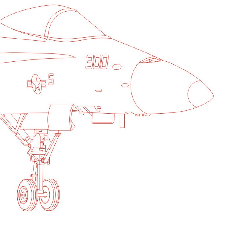 Military Plane, Vector Line Drawing Illustration, AI, Cdr, Dxf, Eps ...