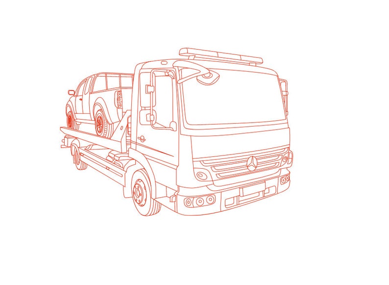 Truck Vector Line Art, 8 Designs (digital Download) - Etsy UK
