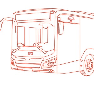 Bus, Vector Line Drawing Illustration, AI, Cdr, Dxf, Eps, Pdf Vector ...