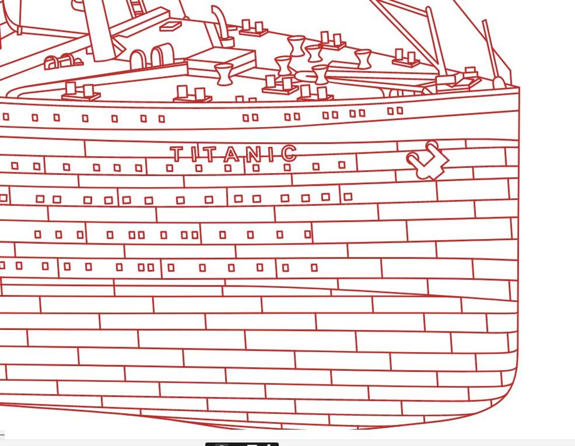 Titanic Vector, Vector Line Drawing Illustration, AI, Cdr, Dxf, Eps ...