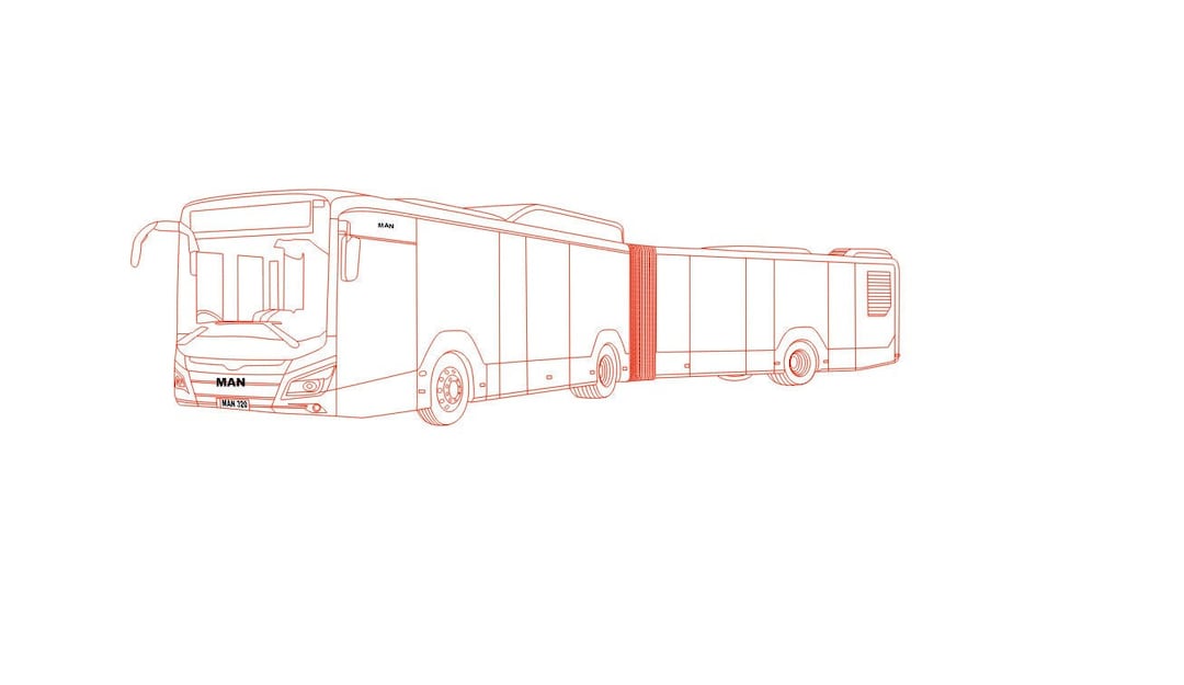 Bus, Vector Line Drawing Illustration, AI, Cdr, Dxf, Eps, Pdf Vector ...