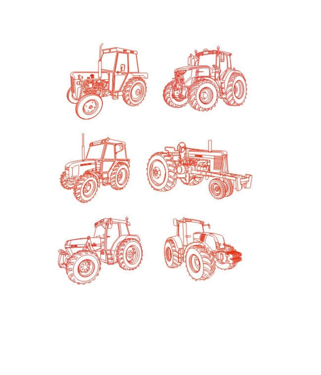 Tractor, Vector Line Drawing Illustration, AI, Cdr, Dxf, Eps, Pdf ...