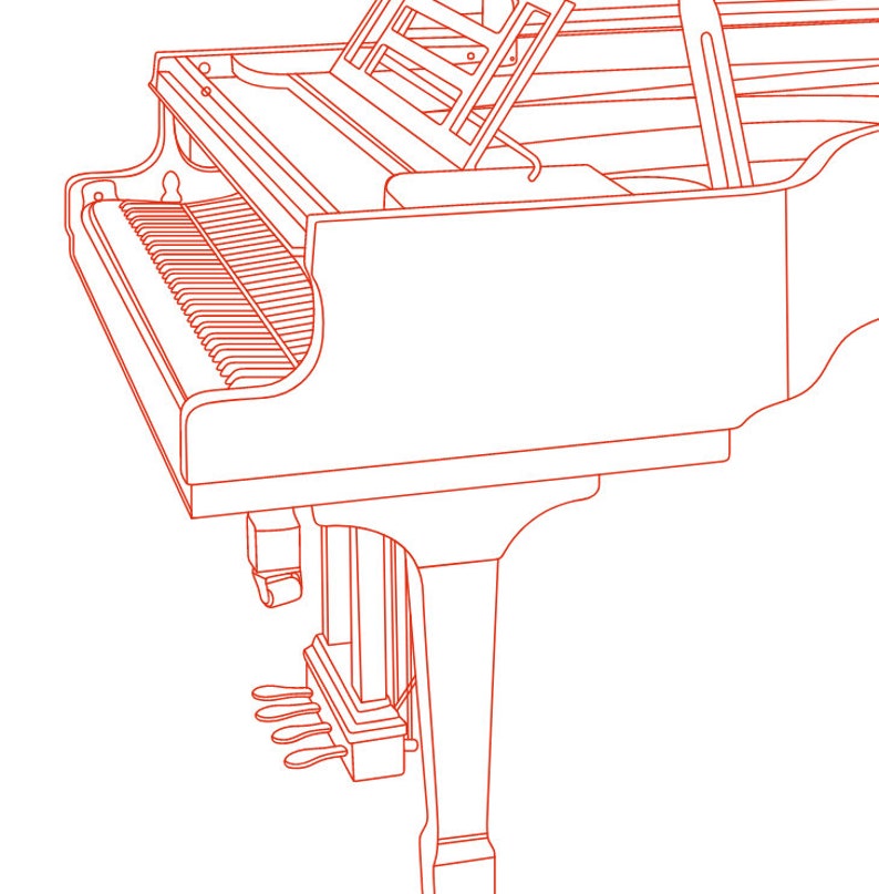 Piano Vector Line Art Illustration (digital Files) - Etsy
