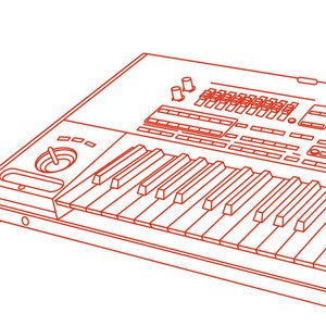 Synthesizer, Vector Line Drawing Illustration, AI, Cdr, Dxf, Eps, Pdf ...
