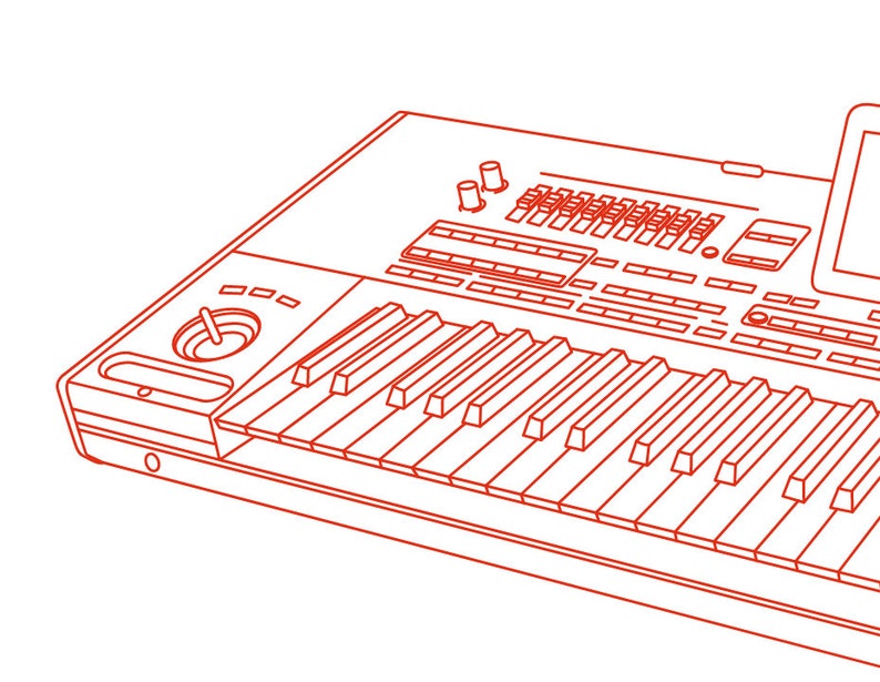Synthesizer, Vector Line Drawing Illustration, AI, Cdr, Dxf, Eps, Pdf ...