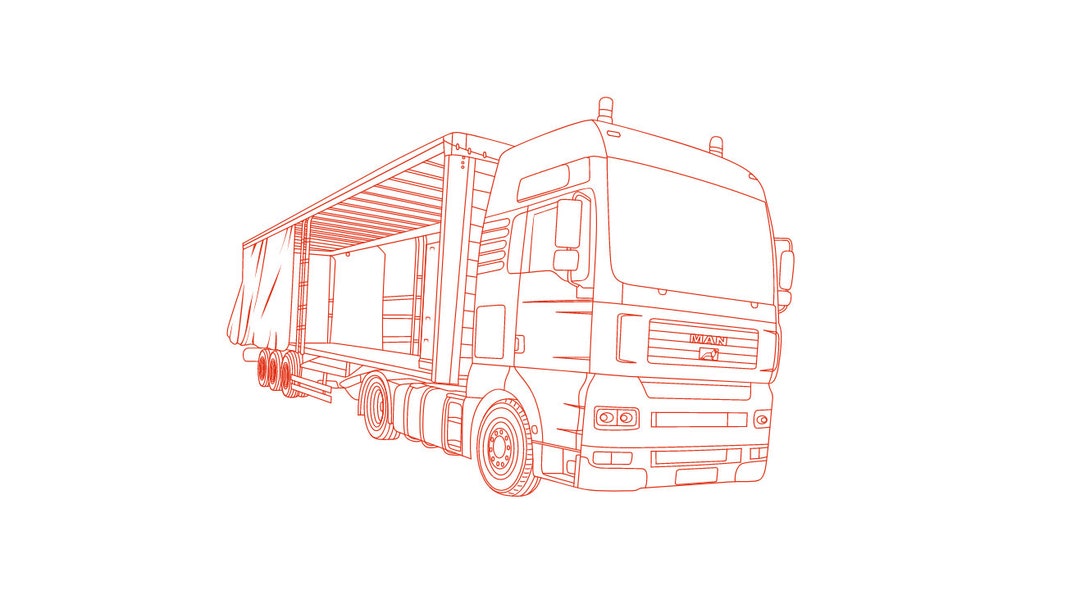 Truck, Vector Line Drawing Illustration, AI, Cdr, Dxf, Eps, Pdf Vector ...