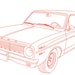 Vintage Car Line Drawing Illustration, AI, CDR, DXF, Eps, Pdf Vector ...