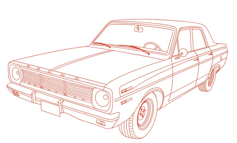 Vintage Car Line Drawing Illustration, AI, CDR, DXF, Eps, Pdf Vector ...