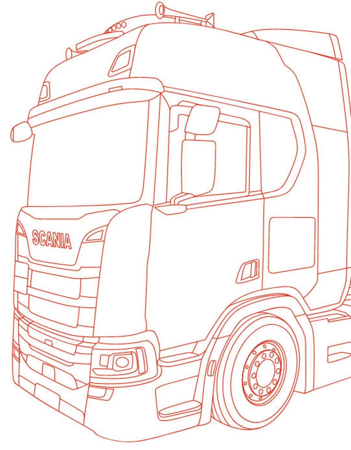Truck Fuel Tank Vector Line Art, Laser Engraving Files (digital ...