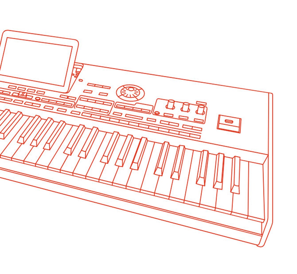Synthesizer, Vector Line Drawing Illustration, AI, Cdr, Dxf, Eps, Pdf ...
