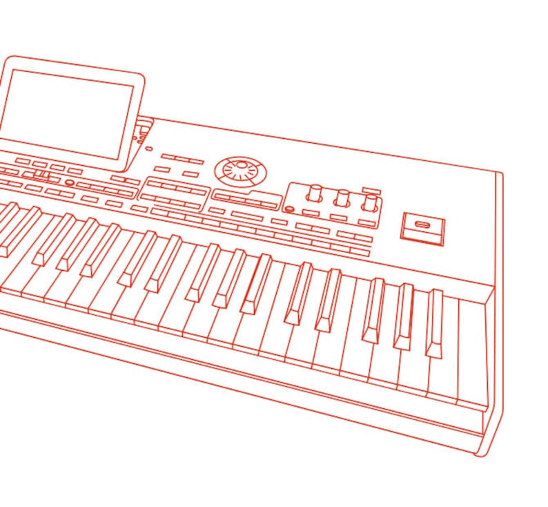 Synthesizer, Vector Line Drawing Illustration, AI, Cdr, Dxf, Eps, Pdf ...