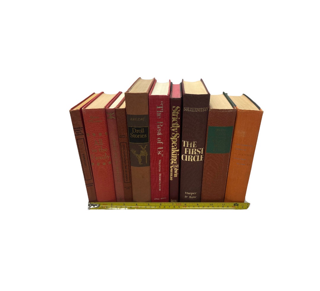 Vintage Hardcover Book Collection, Farmhouse Bookshelf Decor, Sold by ...