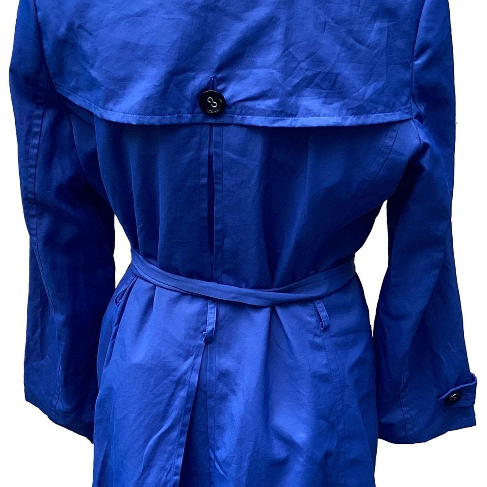 Vintage ABG Royal Blue Belted Trench Coat Rain Jacket Women's Size 10 - Etsy