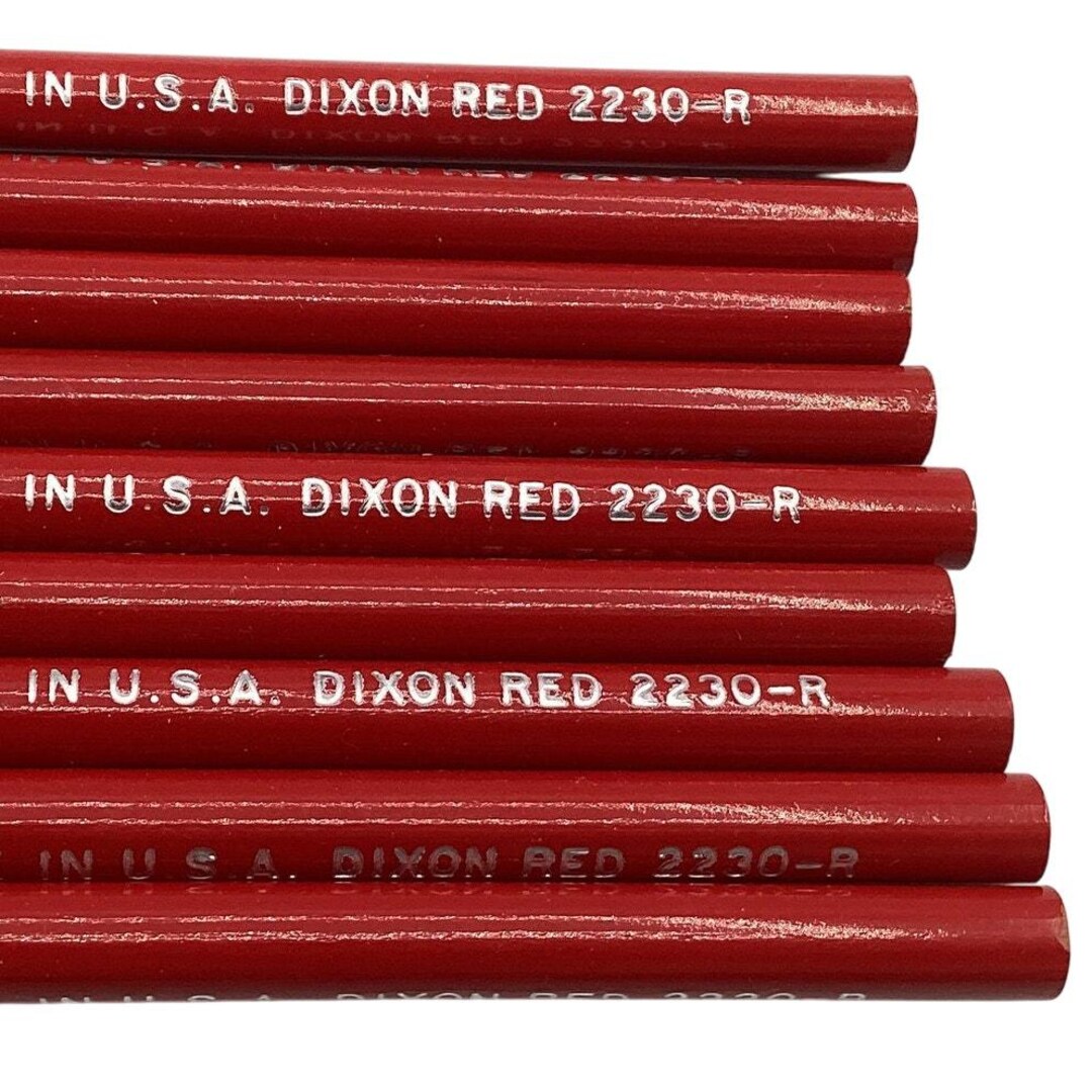 Lot of 9 Vintage Dixon Colored Drawing Pencils Red 2230-R Made in USA ...
