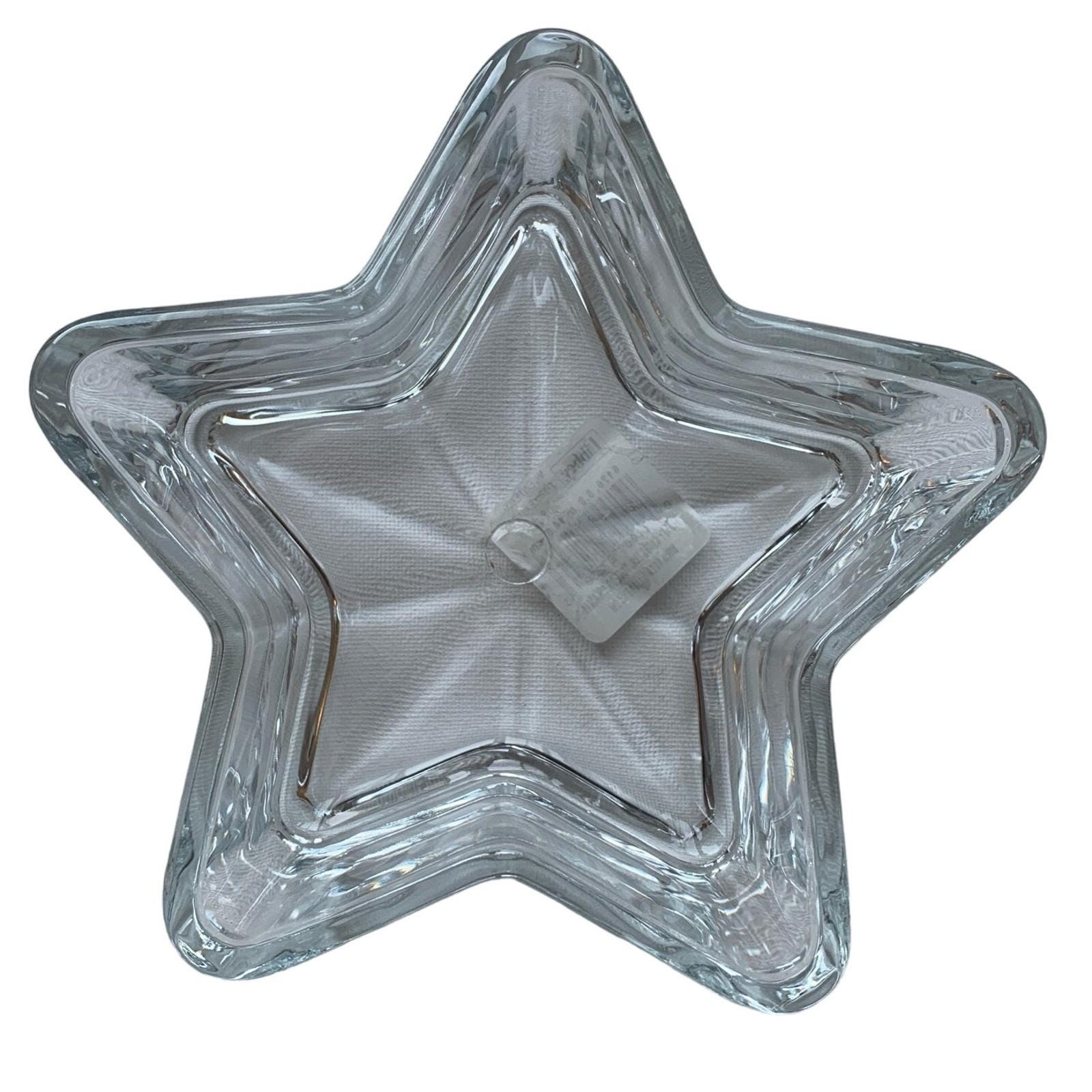 Libbey 6" Star-shaped Clear Heavy Glass Dish Snack Trinket Bowl Decor ...