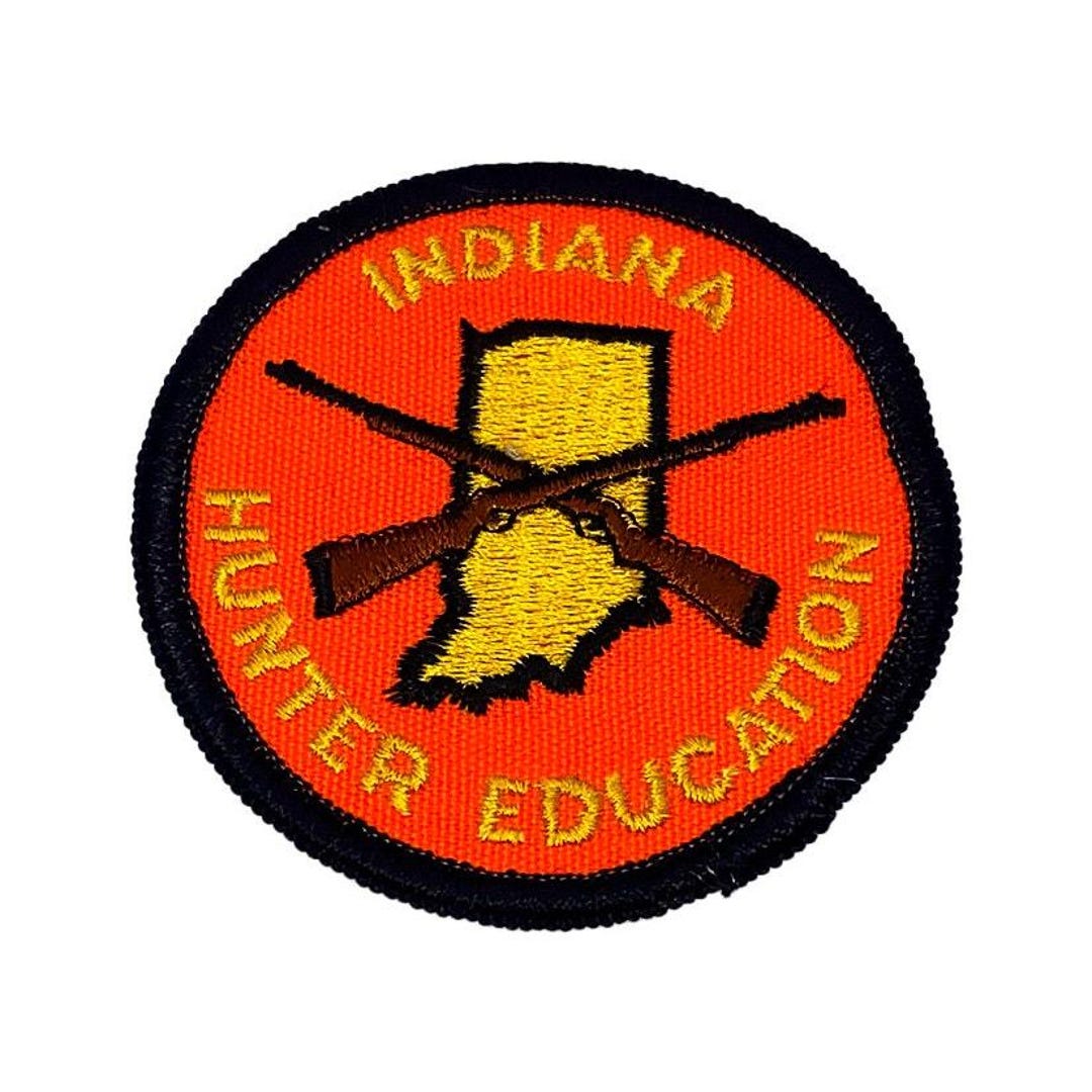 Indiana Hunter Education Orange 3" Round Vintage Embroidered Sew-on ...